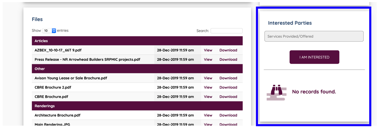 Interested Parties – DATABEX Help
